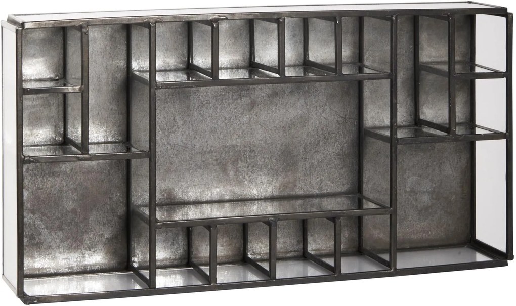 IB LAURSEN Úložný box s přihrádkami Black Factory, černá barva, sklo, kov
