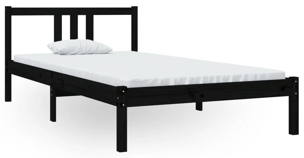 814878 vidaXL Rám postele černý masivní dřevo 100 x 200 cm