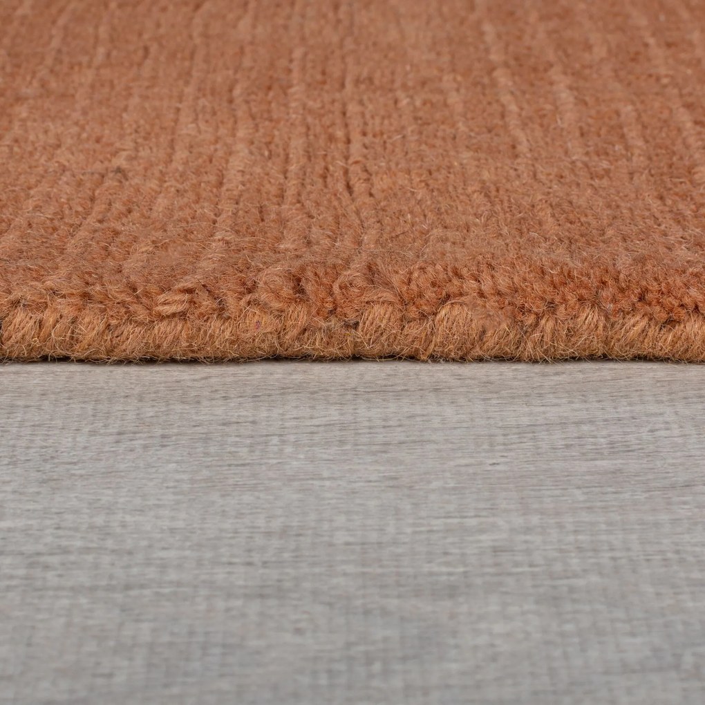 Flair Rugs koberce Kusový ručně tkaný koberec Tuscany Textured Wool Border Orange - 160x230 cm