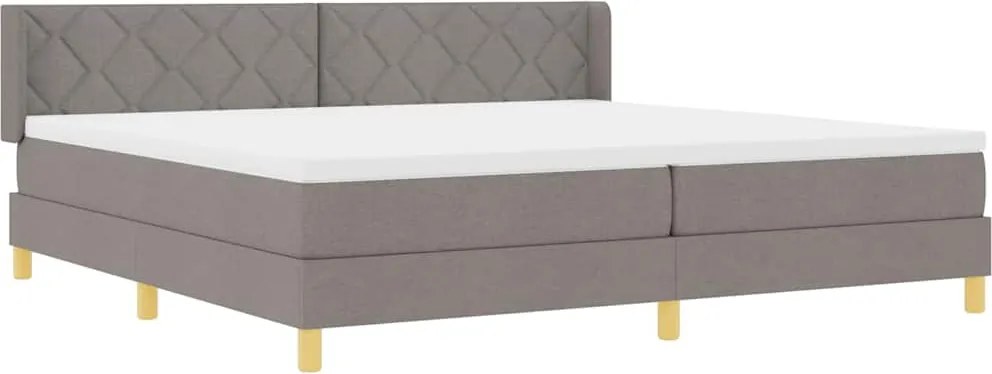 Postel s boxspringem s čelo Taupe 200 x 200 cm textil 3341381