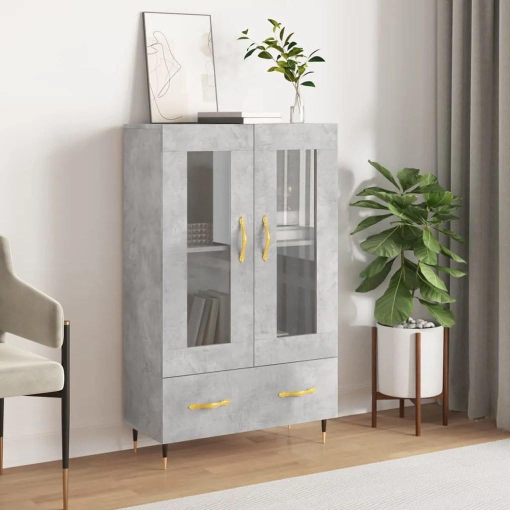 vidaXL Skříň highboard 69,5 x 31 x 115 cm kompozitní dřevo [828278] Barva: šedá sonoma