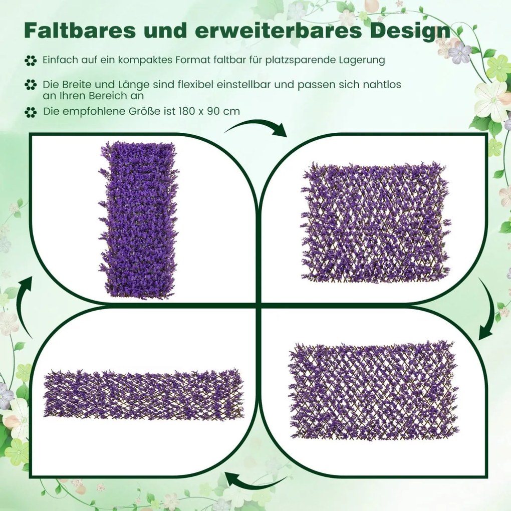 Costway Živé ploty na stěnu rostlin s fialovým eukalyptem, umělé Ivy Garden