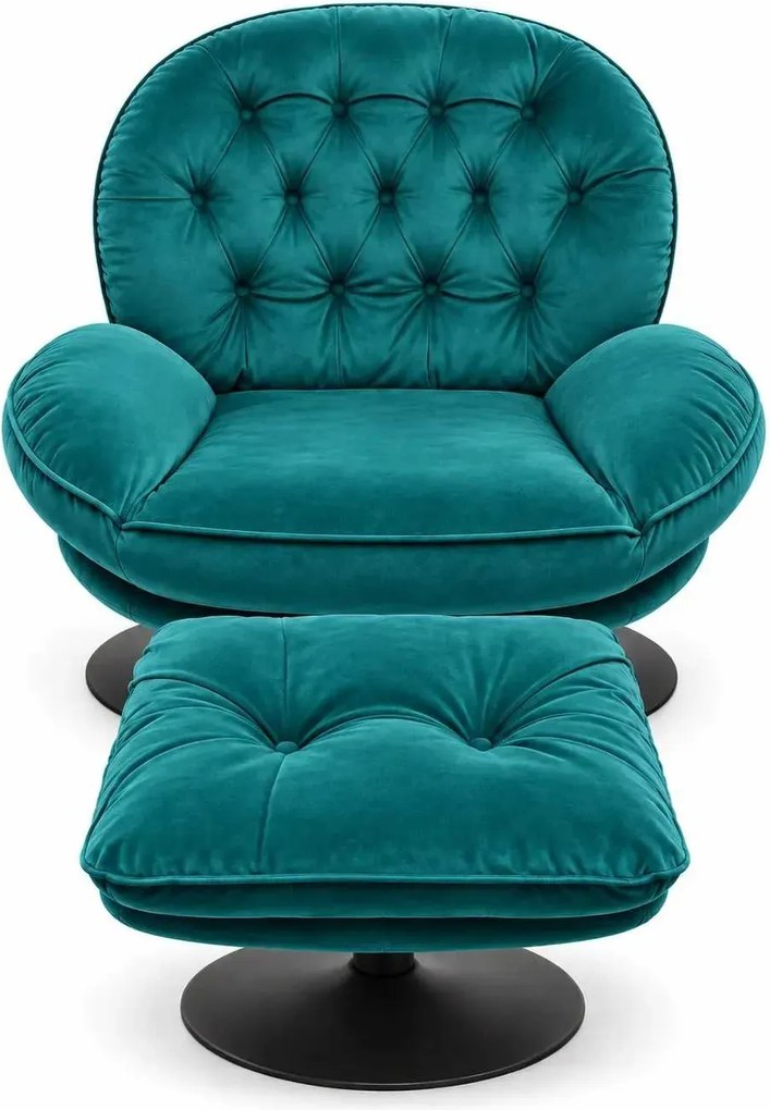 LuxuryForm DESIGN Otočné relaxační křeslo LUNA s podnožkou - zelené