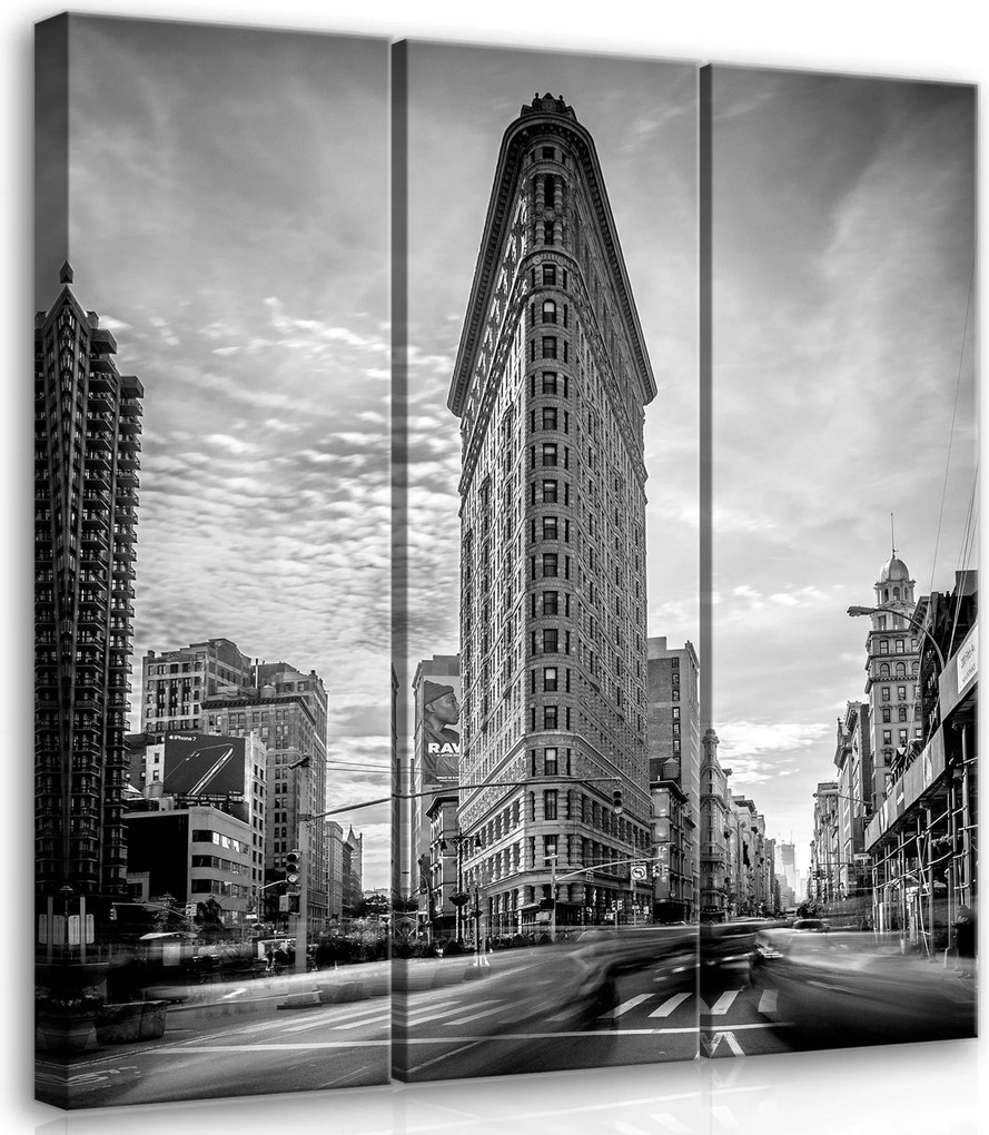 Obraz 90x100 New York Flatiron krajina městská architektura černobílá