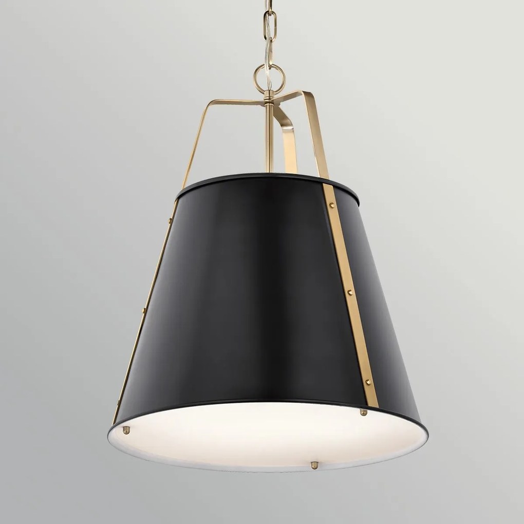 Industriální černý lustr nad stůl Elstead Etcher 46 cm 2x E27