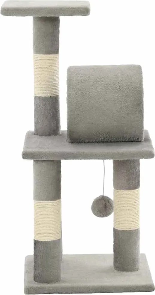 Škrabadlo pro kočky se sisalovými sloupky 65 cm šedé 170596