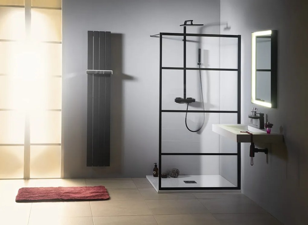 Gelco Gelco, CURE BLACK sprchová zástěna 1000 mm, čiré sklo, CB100