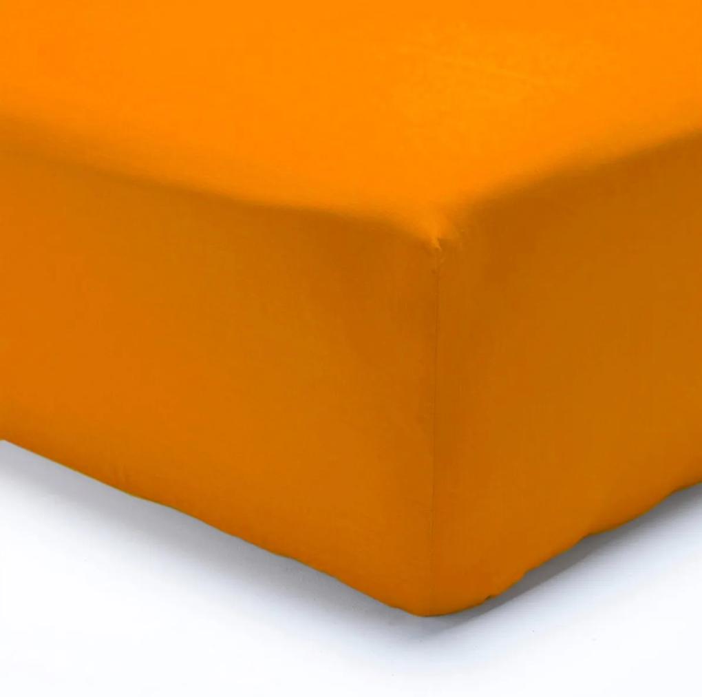 Polášek Jersey prostěradlo na vysokou matraci (až 30cm), 160x200cm, na dvoulůžko žluto-oranžové