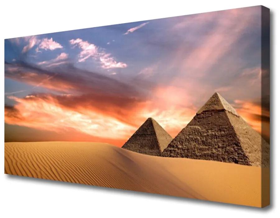 Obraz na plátně Poušť Pyramidy 140x70 cm