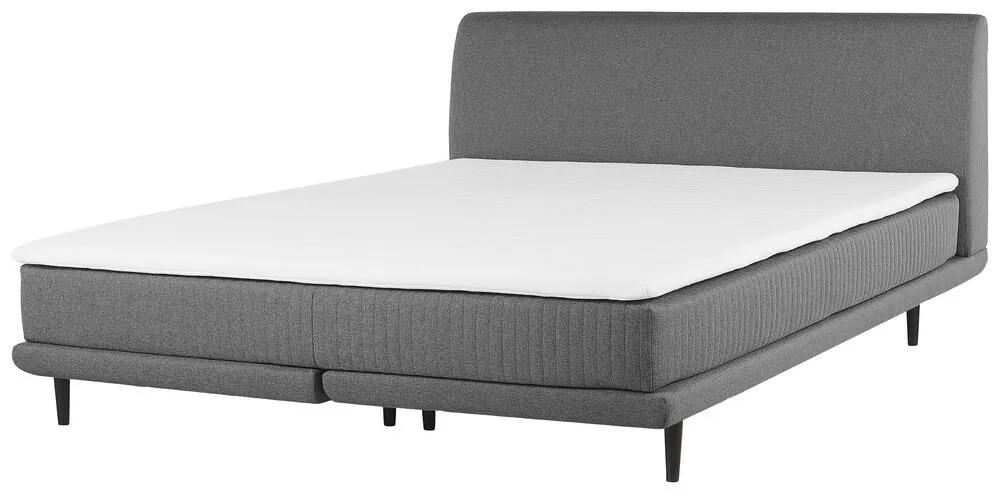 Kontinentální čalouněná postel 180 x 200 cm světle šedá MADAME Beliani