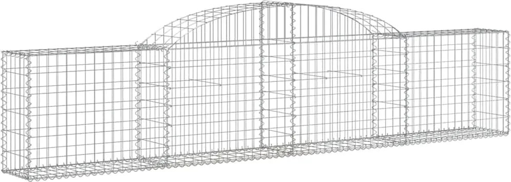 Klenuté gabionové koše 5 ks 300x30x60/80 cm pozinkované železo 3146488
