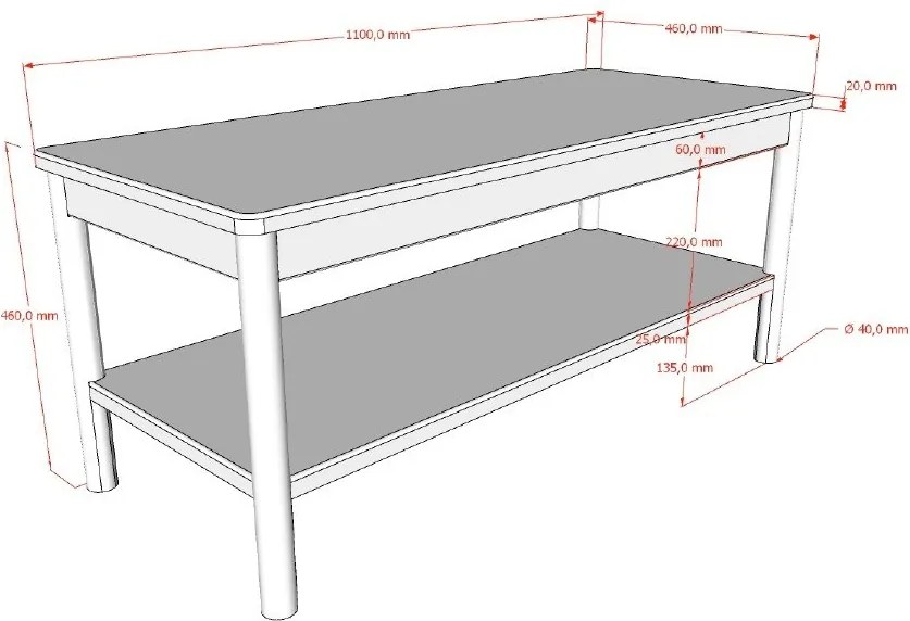 Dřevěná/z MDF lavice v přírodní barvě Olive – Vipack