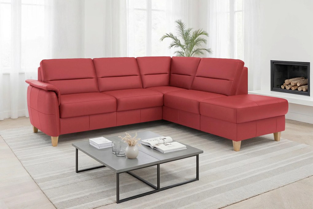 XXXLutz ROHOVÁ SEDAČKA, kůže, červená Sit & More - Sedací soupravy - 00014403321C
