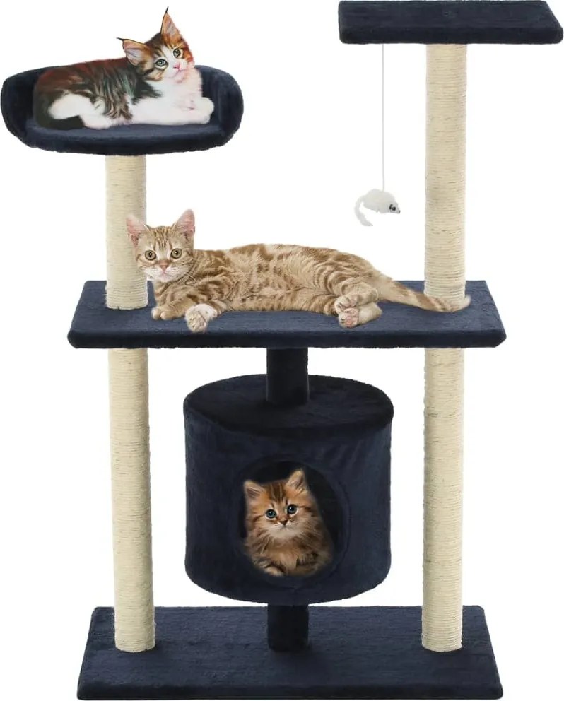 vidaXL Škrabadlo pro kočky se sisalovými sloupky 95 cm [170513] Barva: Šedá
