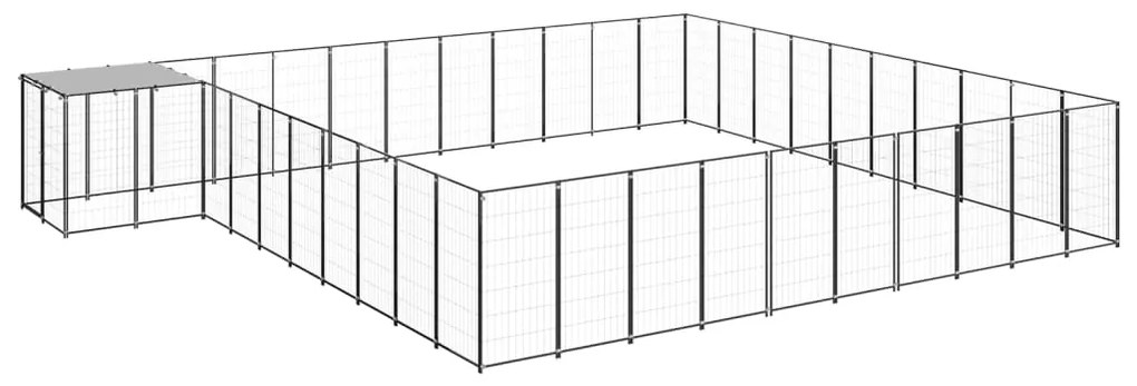 Psí kotec černý 31,46 m² ocel 3082241