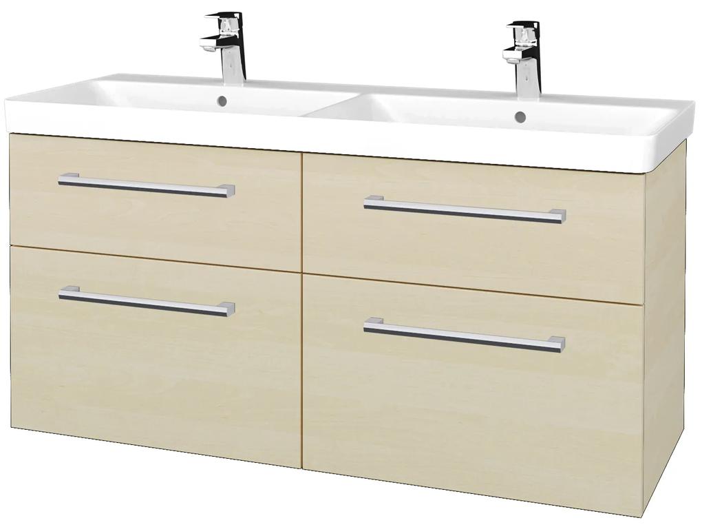 Dřevojas Koupelnová skříň Q MAX SZZ4 120 Varianta: N01 Bílá lesk / Úchytka T01 / D01 Beton