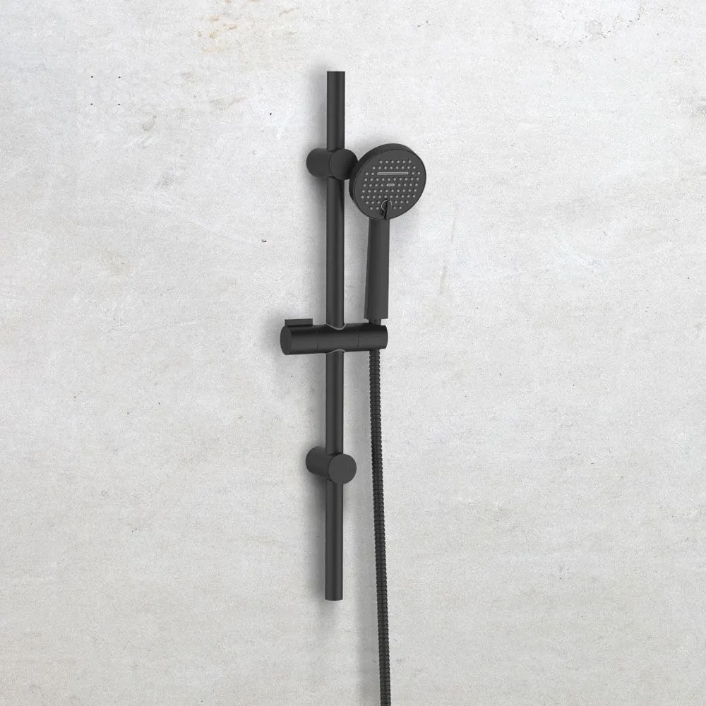 Invena Kalitea, sprchový sloup 70cm s ruční sprchovou hlavicí, ruční hlavice 2-funkce, černá matná, INV-AU-72-Z04-V