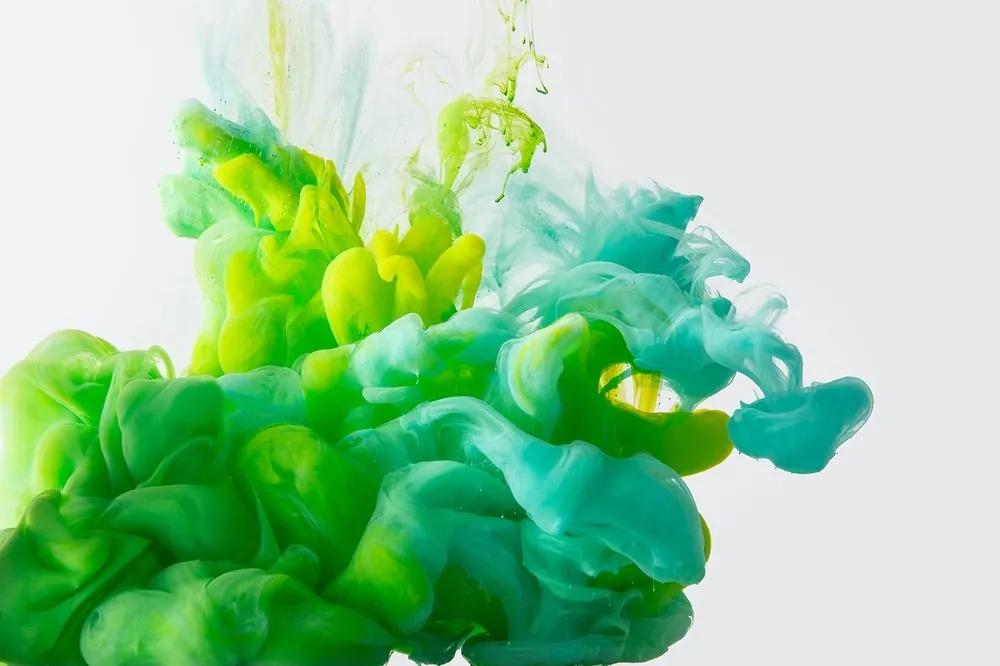 Samolepící tapeta inkoust v zelených odstínech - 450x300 cm