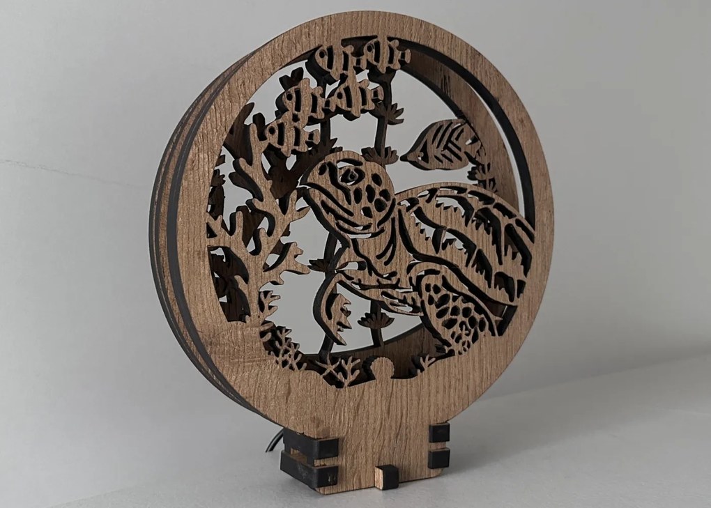 Li-Go "Želva" lampa 20x22 cm provedení povrchu: ořech