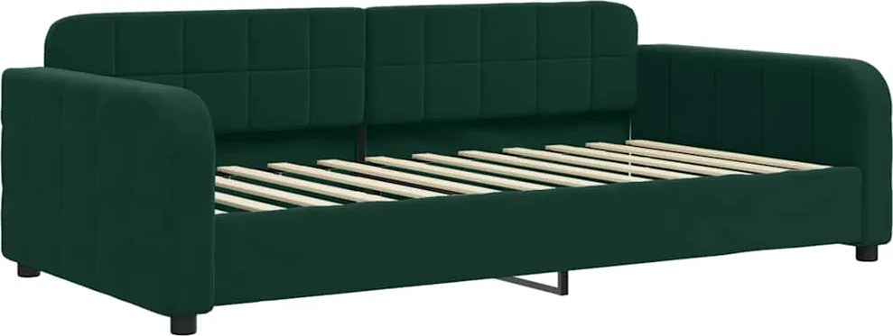 Válenda s matrací tmavě zelená 90 x 200 cm samet 3196907