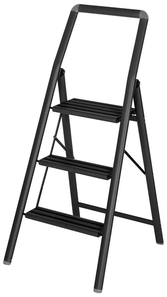 Černé schůdky Wenko Compact, výška 114,5 cm
