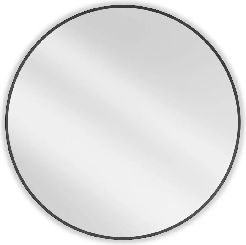 Mexen Loft, kulaté koupelnové zrcadlo 90 cm, barva rámu černá matná, 9850-090-090-000-70