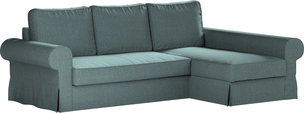 Potah na pohovku IKEA Backabro rozkládací se šezlongem barva modrá látka pletený vzor