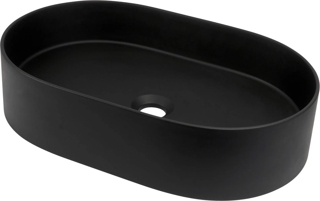 Deante Silia, granitové umyvadlo na desku 550x350x125 mm, černá matná, DEA-CQS_NU6S
