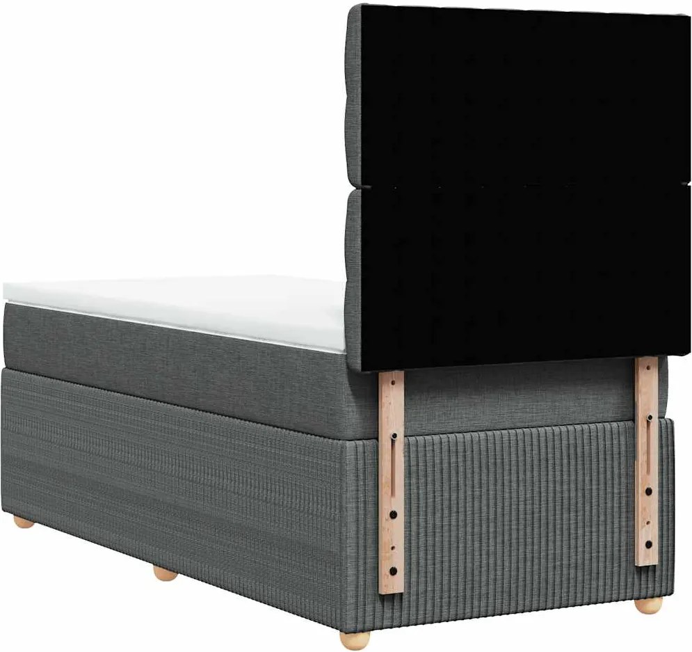 Box spring postel s matrací tmavě šedá 90x200 cm textil 3291947