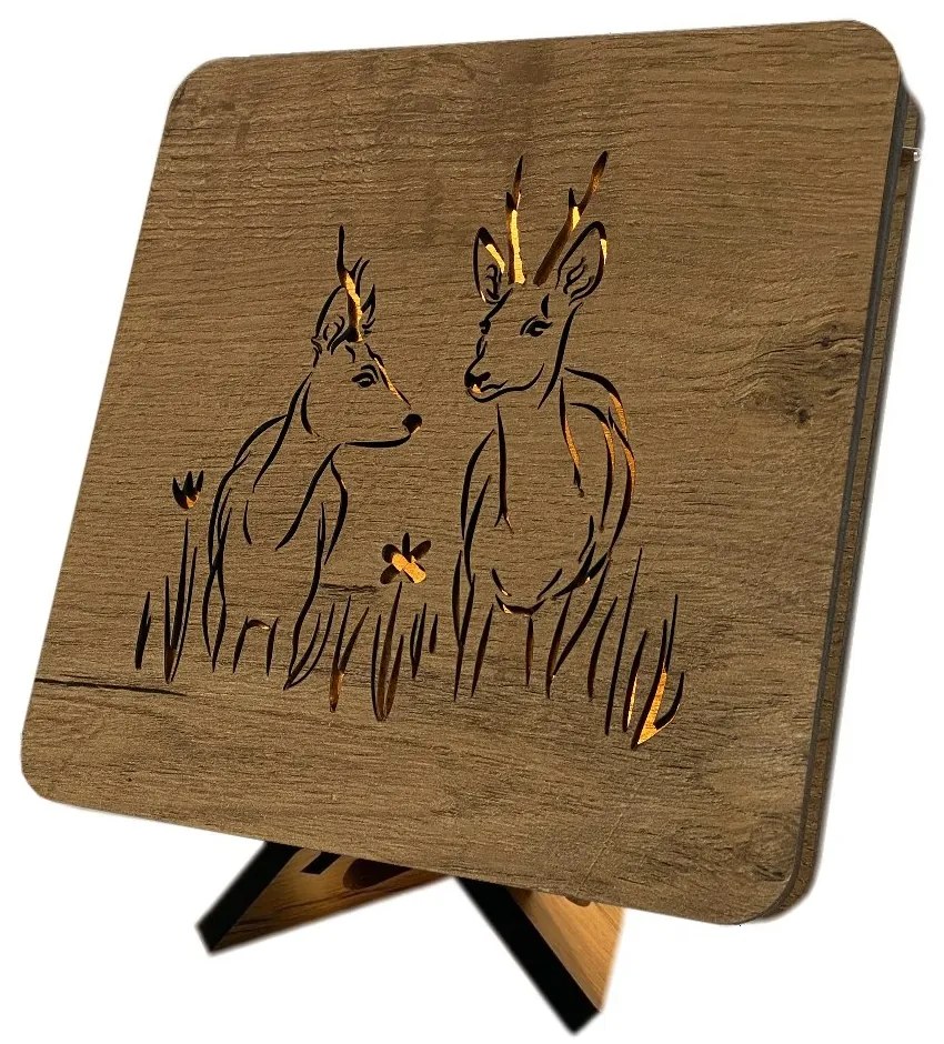 Li-Go "Srnci" lampa 19x19cm provedení povrchu: ořech