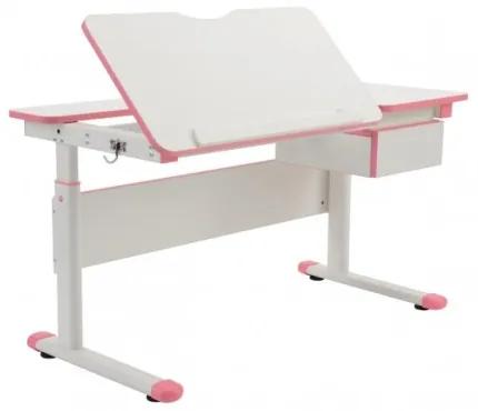 Rostoucí dětský psací stůl FUXO růžový - 3D3106