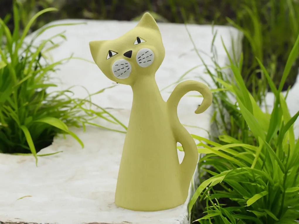 Dekorace žlutá kočka Mesalina