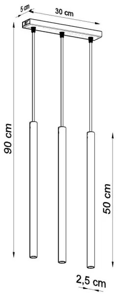 Sollux SL.0470 - Lustr na lanku PASTELO 3 3xG9/8W/230V černá