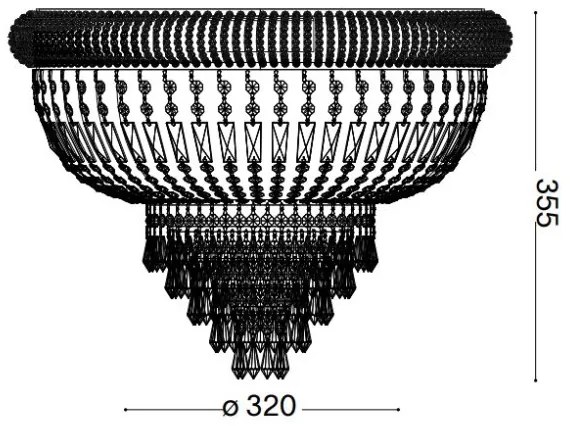 Ideal Lux - Křišťálové stropní svítidlo DUBAI 3xE14/28W/230V pr. 32 cm zlatá