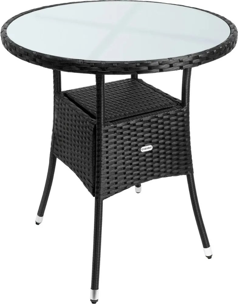 Zahradní stolek Bistra 60 cm polyratan černý