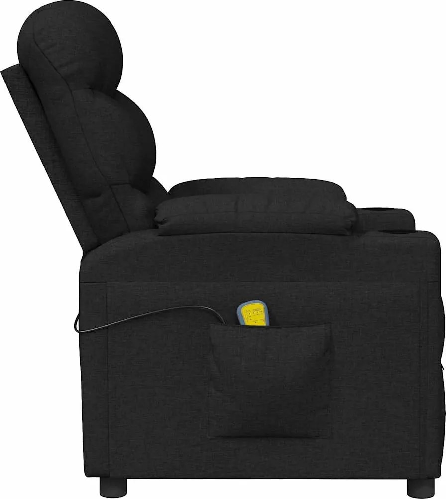 Elektrické masážní křeslo černé textil 3143505