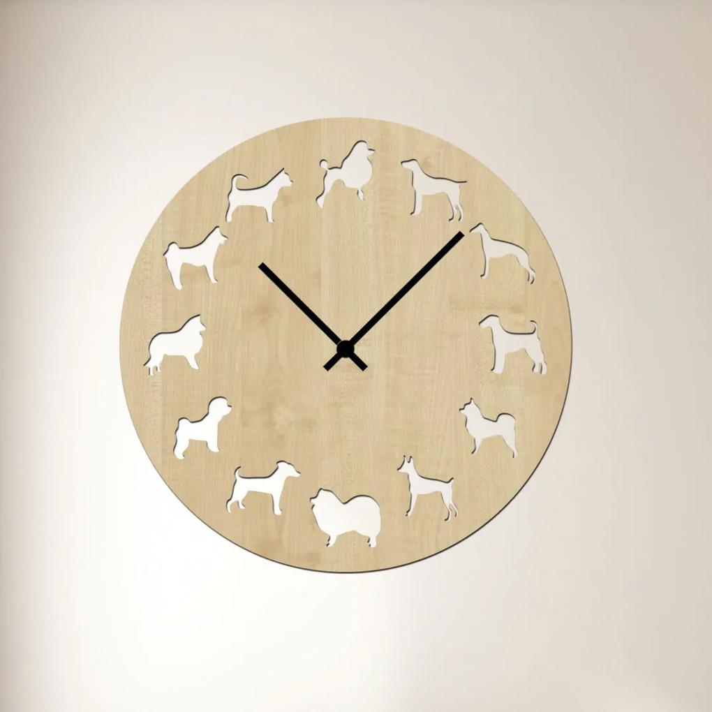 dřevo života Nástěnné PSI hodiny Barevný vzor: Bílá, Velikost hodin: 50x50