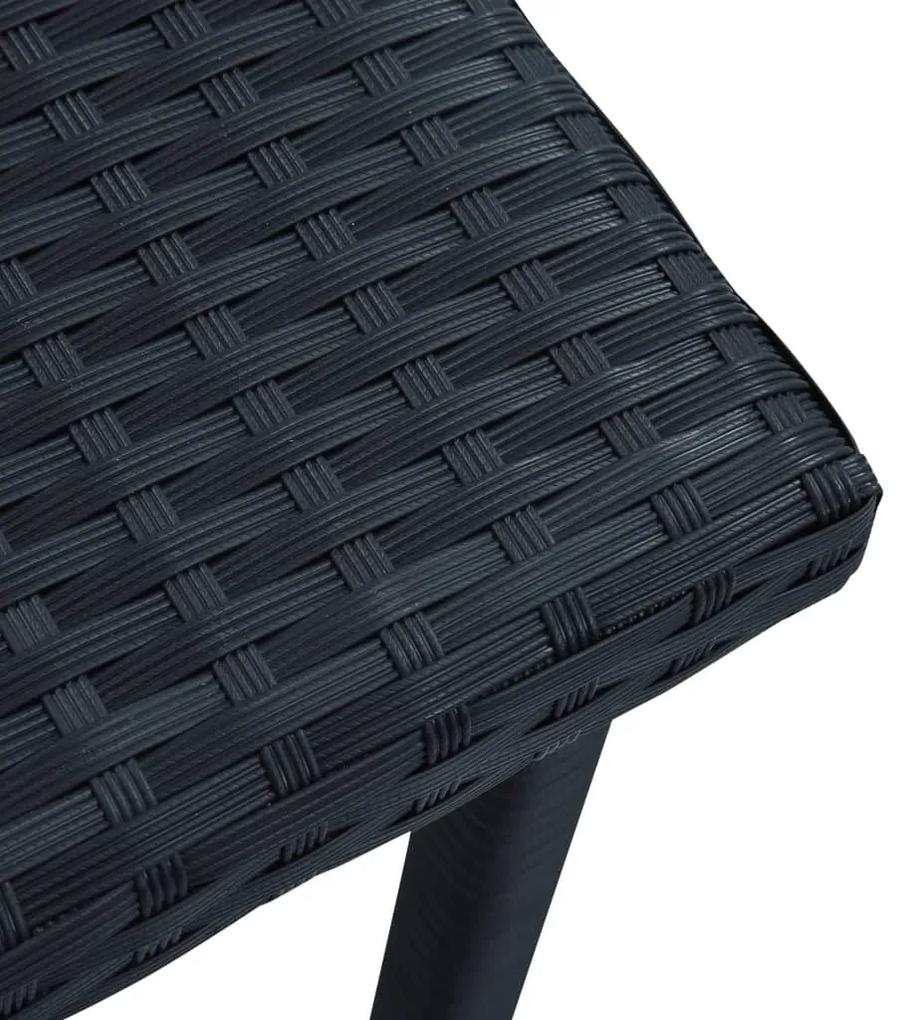 Zahradní čajový stolek černý 40 x 40 x 40 cm polyratan - Default Title