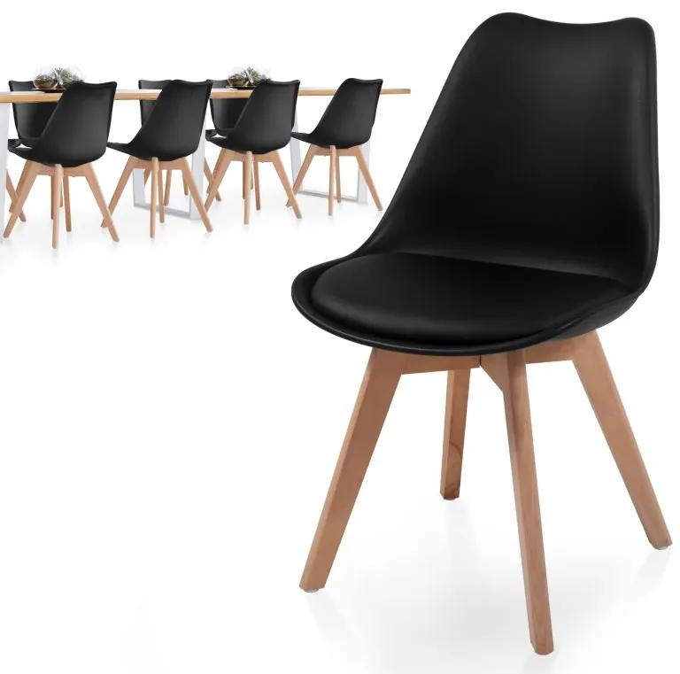 Miadomodo 80557 MIADOMODO Sada jídelních židlí, černá, 8 kusů