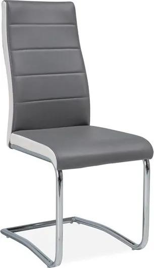 Casarredo Jídelní čalouněná židle H-353 šedá/bílé boky