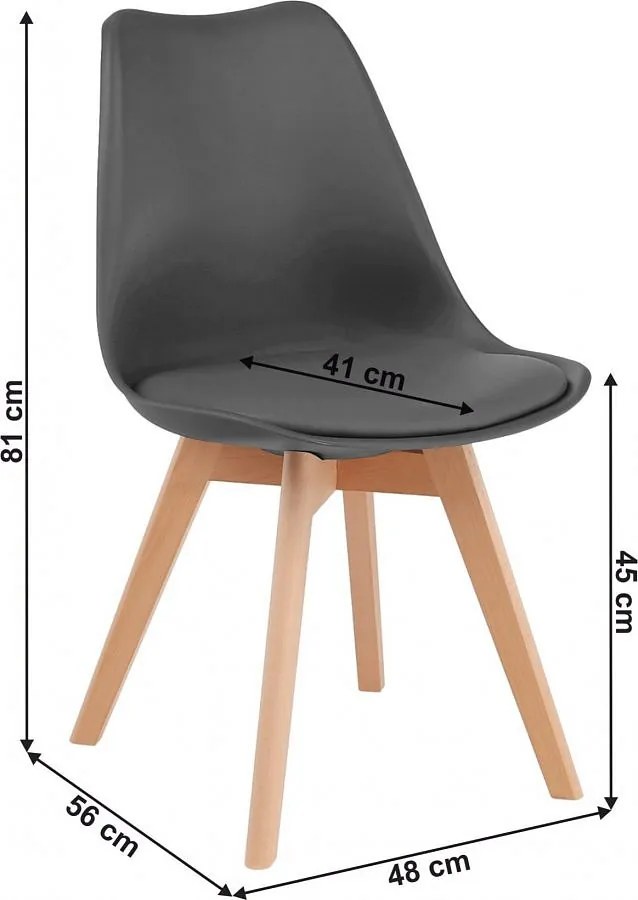 Tempo Kondela Plastová jídelní židle BALI 2 NEW, šedá/buk