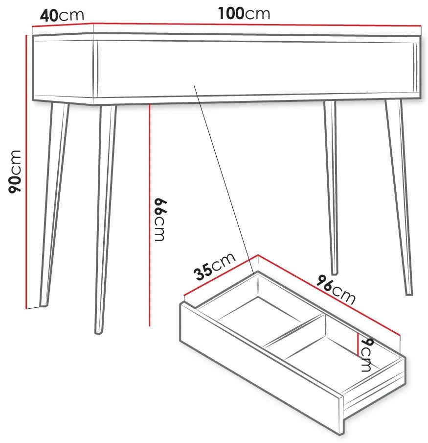 Konzola KAROL - dub artisan / černý