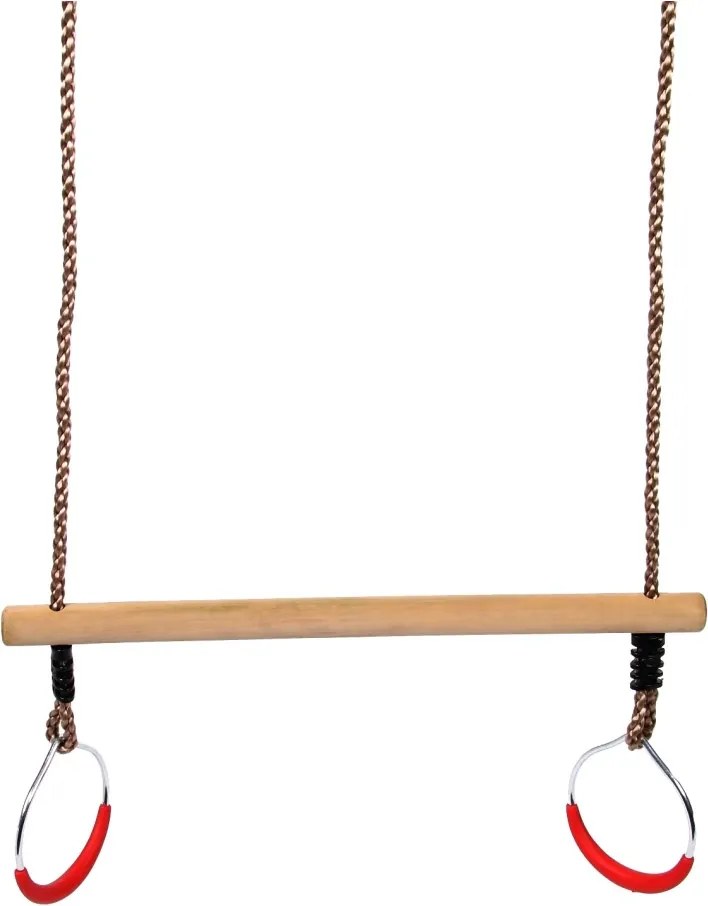 SwingKing Houpací hrazda s kovovými kruhy, 58 cm