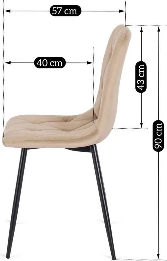 Jídelní židle Bemet Velvet, béžová