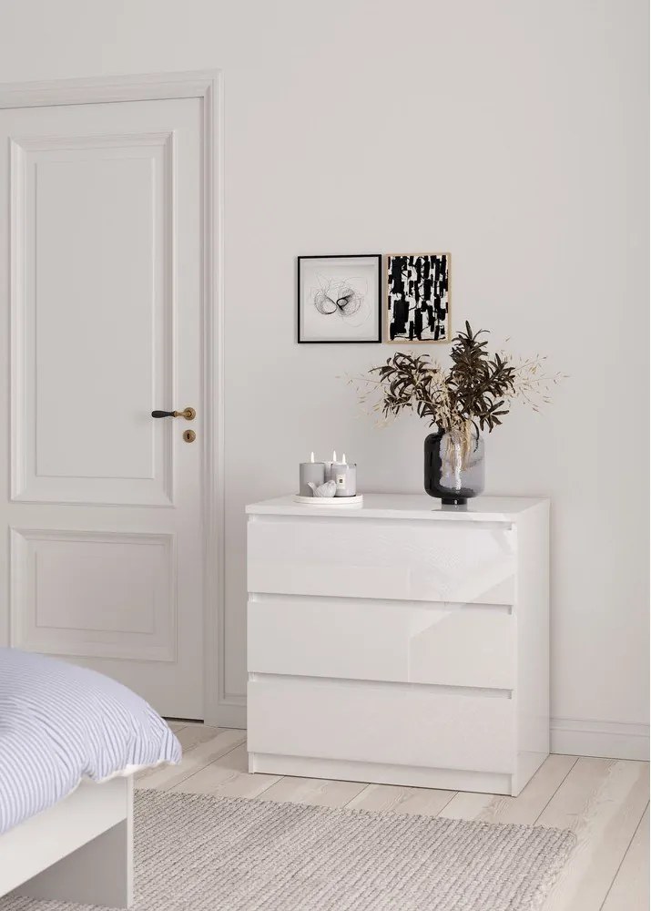 Bílá komoda 77x76x50 cm Naia – Tvilum