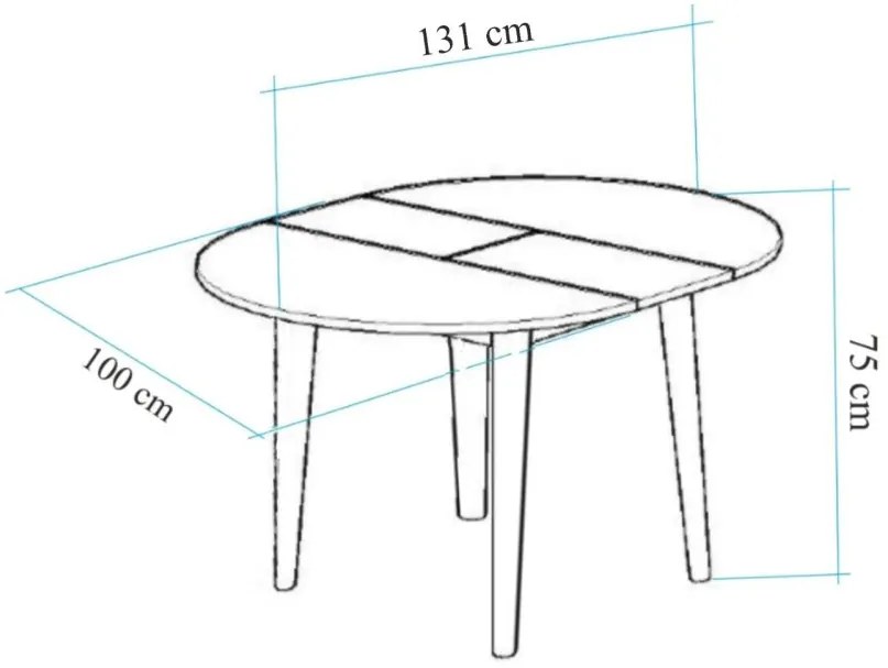 Jídelní set s rozkládacím stolem a židlemi (3 kusy) Vina 1053 - Walnut, Anthracite