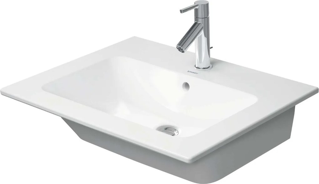 Duravit ME by Starck - Umyvadlo 63x49 cm, s přepadem, otvor pro baterii, DuraShield, matná bílá 233663AC00