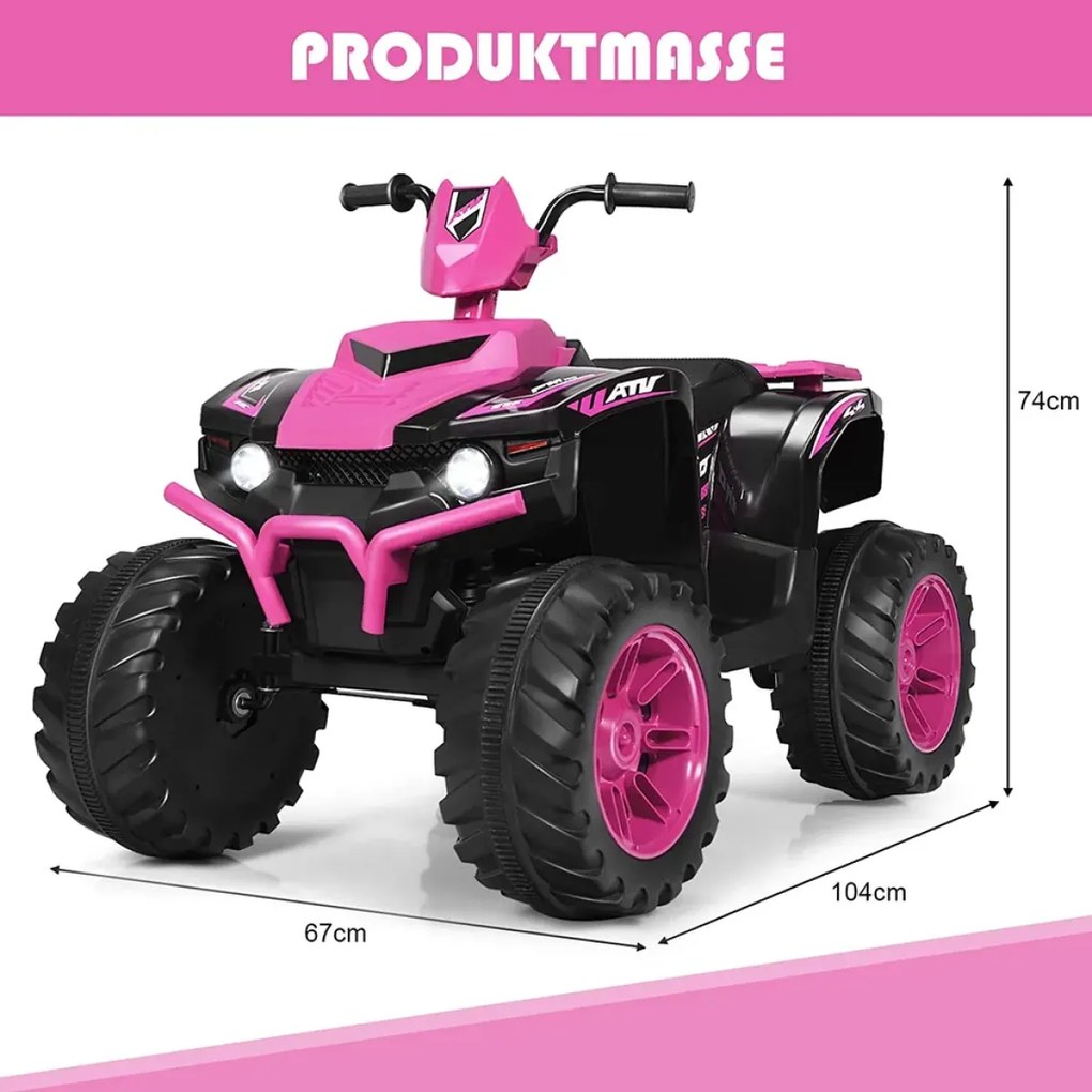 Costway 12 V elektrická dětská čtyřkolka se světlometem mini elektrická