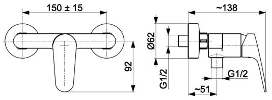 KFA Armatura 5556-010-00 - Sprchová baterie OTAVA lesklý chrom