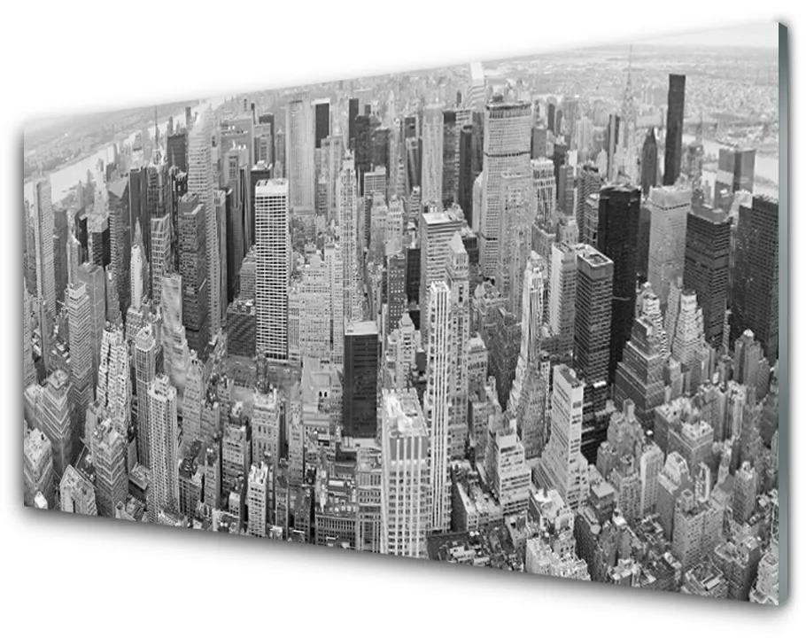 Kuchyňský skleněný panel Město Domy 120x60 cm
